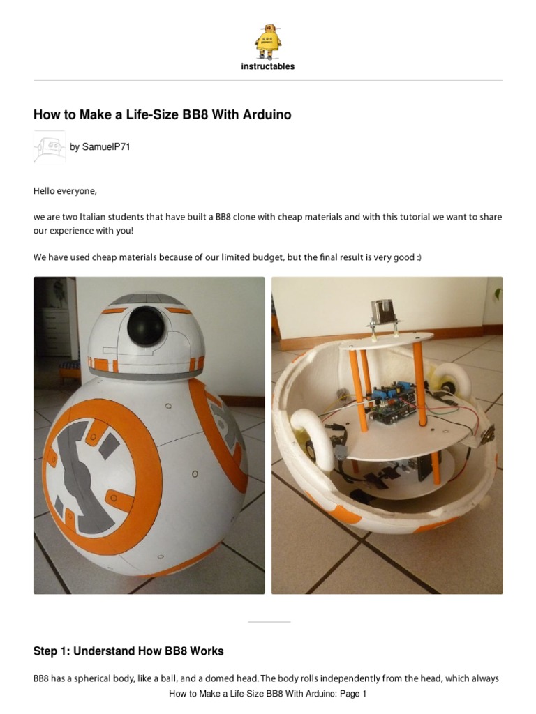 How To Make A Life Size BB8 With Arduino | PDF | Arduino | Electrical Network
