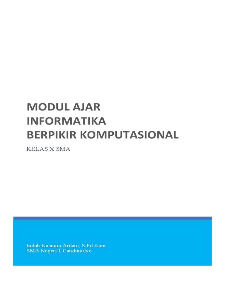 Modul Ajar Informatika 1 - Berpikir Komputasional | PDF