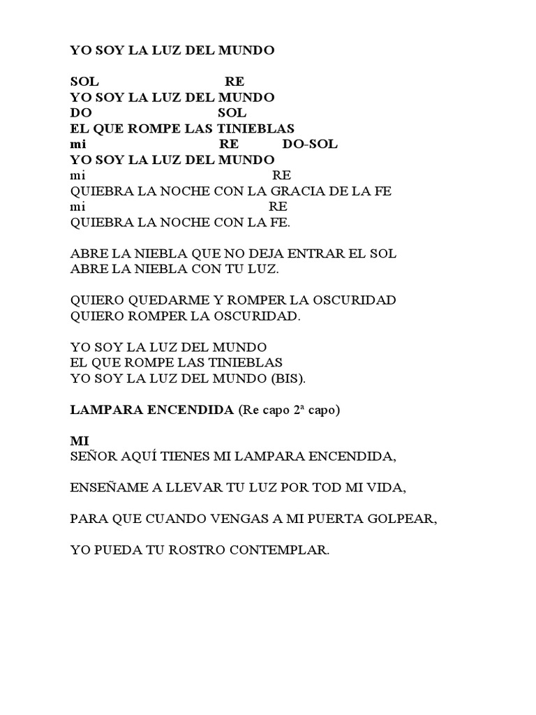 Yo Soy La Luz Del Mundo Orginal | PDF | Cristo (título) | eucaristía