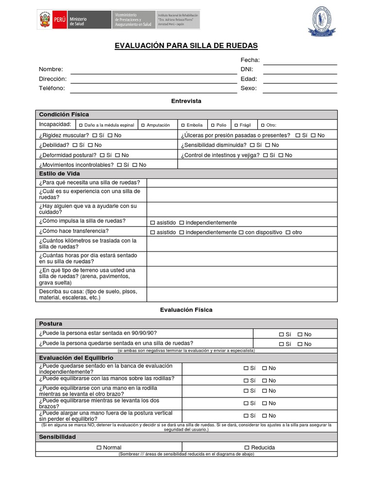 Evaluación para Silla de Ruedas Proyecto | PDF