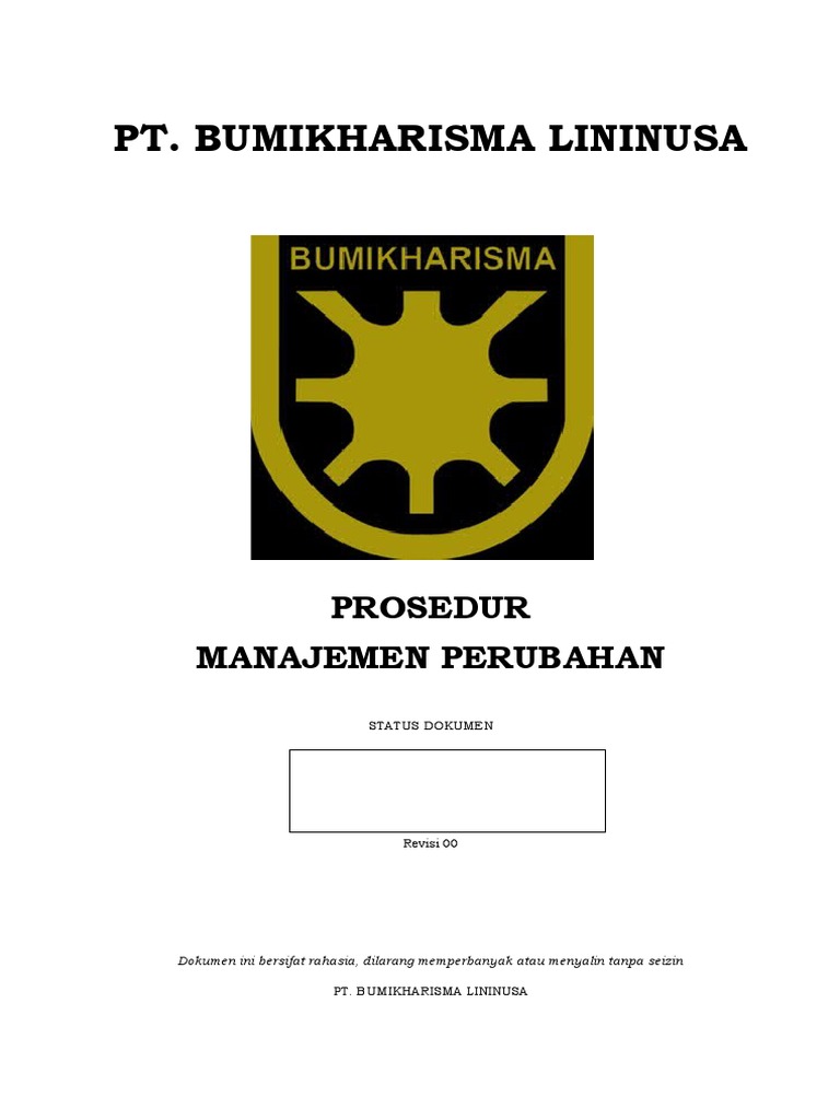 Sop Prosedur Manajemen Perubahan Iso 9001 2015 Pdf