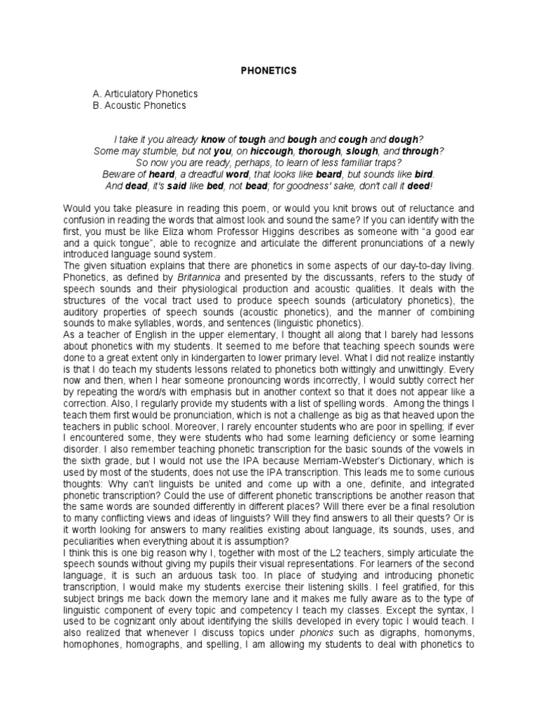 PHONETICS | Download Free PDF | Phonetics | Phonics