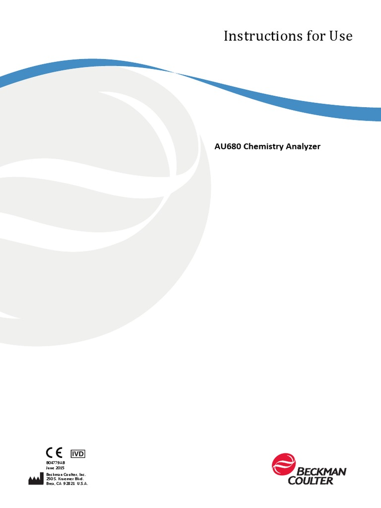 Instructions For Use: AU680 Chemistry Analyzer | PDF