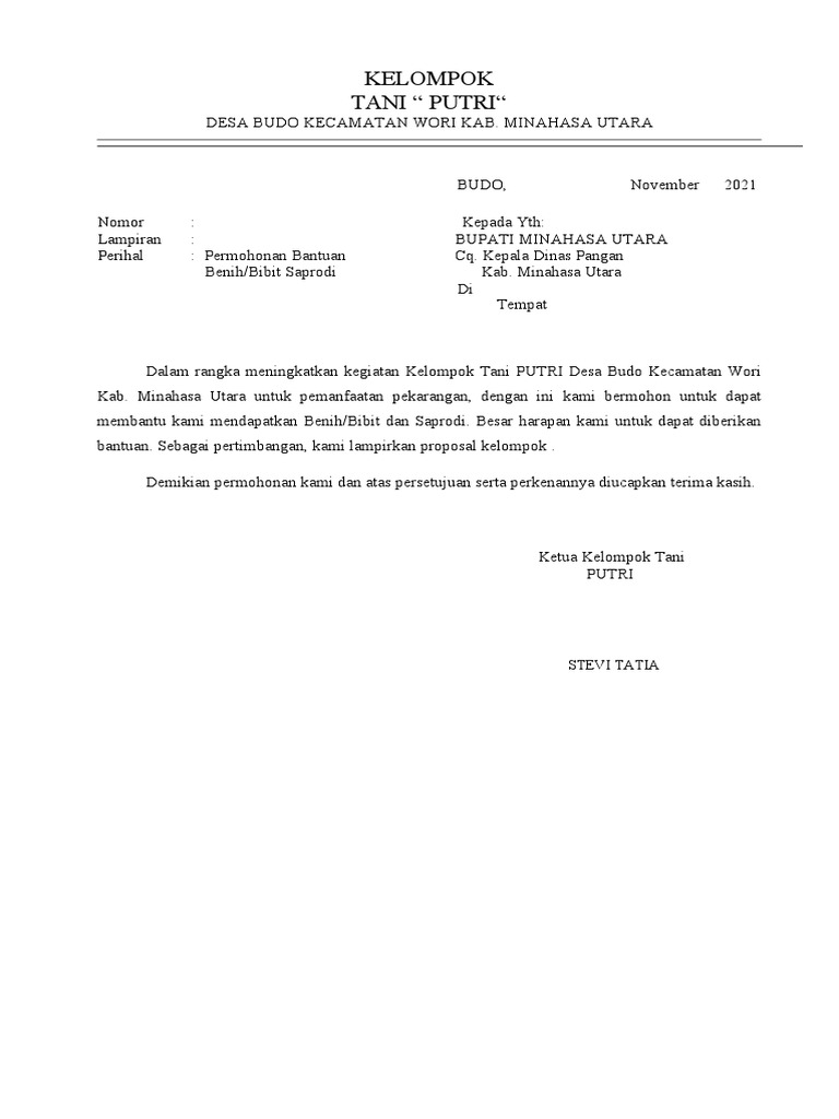 Contoh Proposal Kelompok Tani-1 | PDF