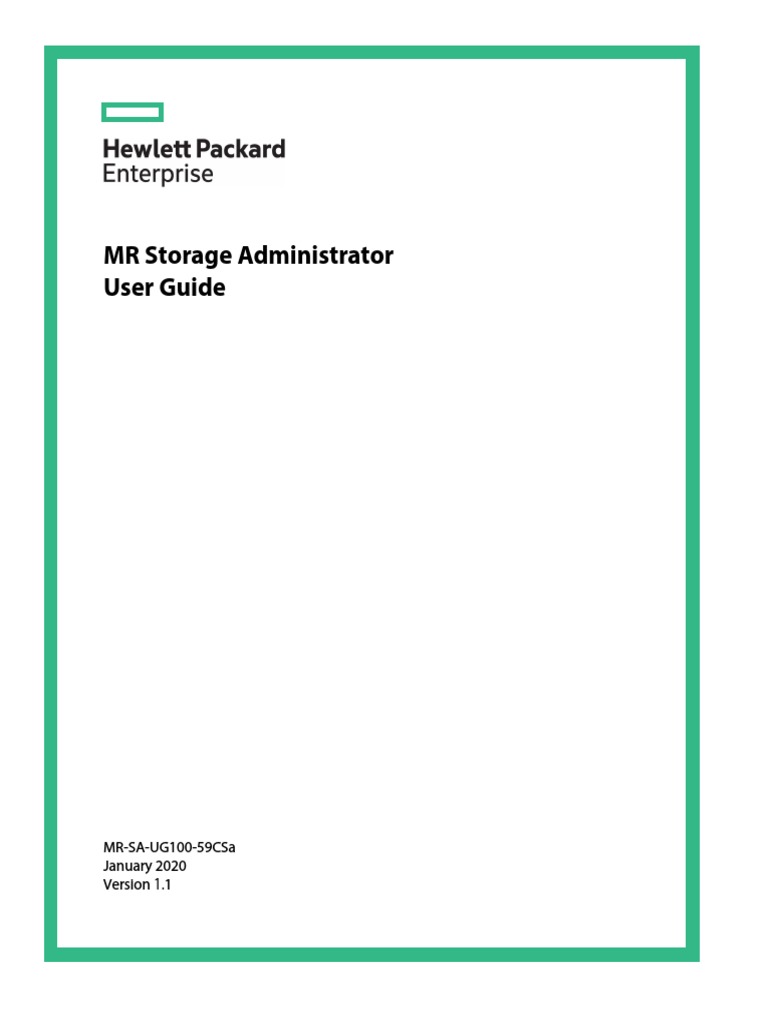 HPE MR Storage Administrator User Guide-A00095199en - Us | PDF | Solid ...