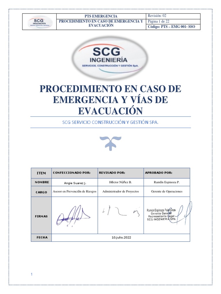 Procedimiento de Emergencia y Evacuación | PDF | Simulación | Contaminación