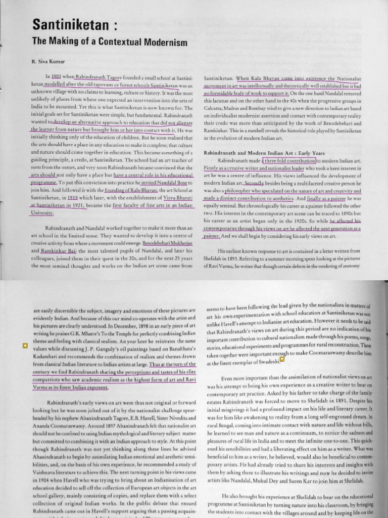 Santiniketan The Making of A Contextual | PDF