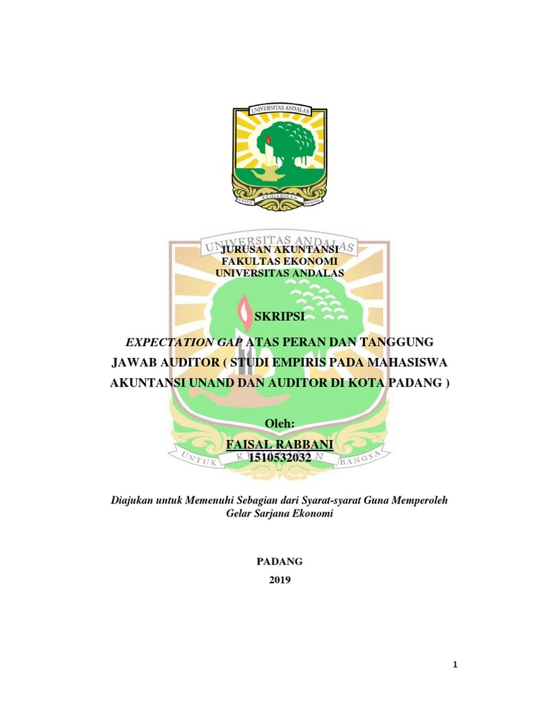 Skripsi Expectation Gap Atas Peran Dan Tanggung Pdf Methodology Financial Services