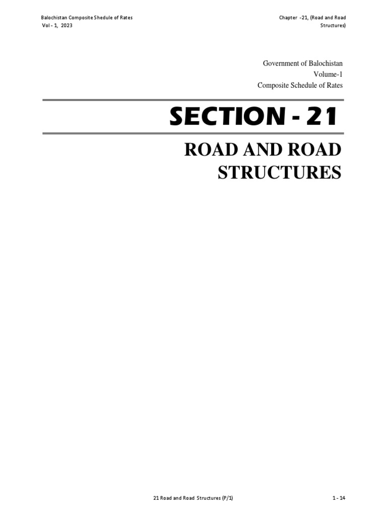 Balochistan CSR 2023: Road Structures | PDF