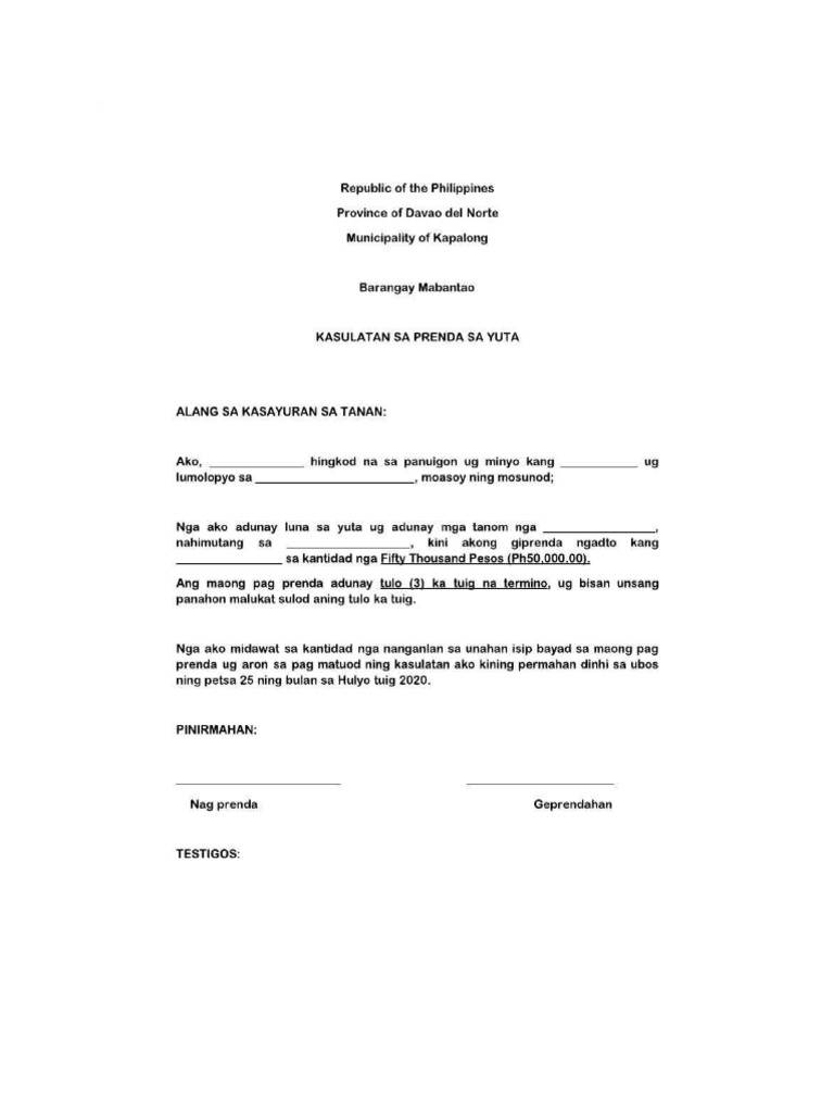 Kasulatan Prenda | PDF
