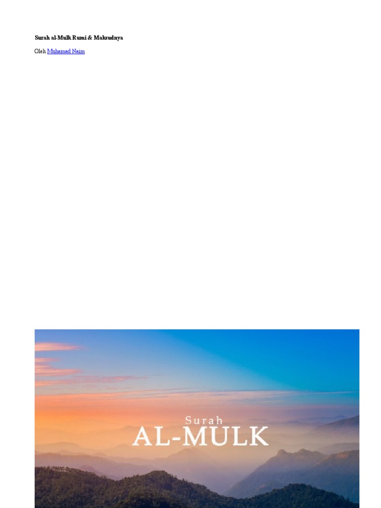 Surah Al Mulk Dan Rumi | PDF | Agama & Spiritualitas
