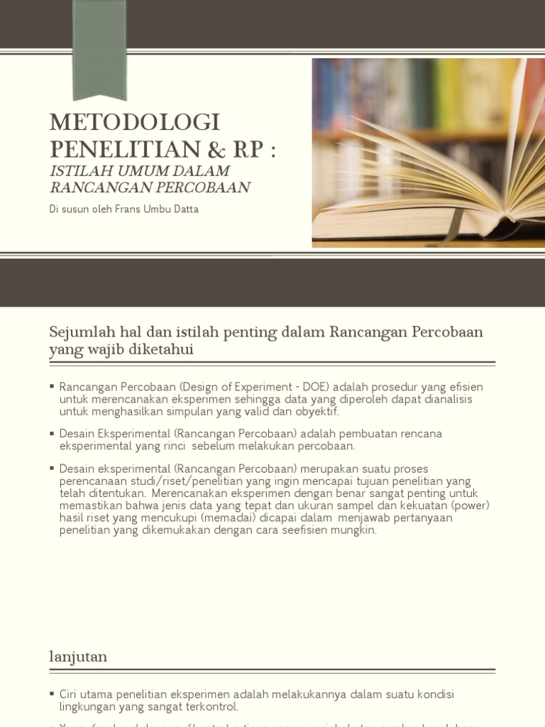 Metodologi Penelitian Dan Rancangan Percobaan (Autosaved) (Autosaved) | PDF