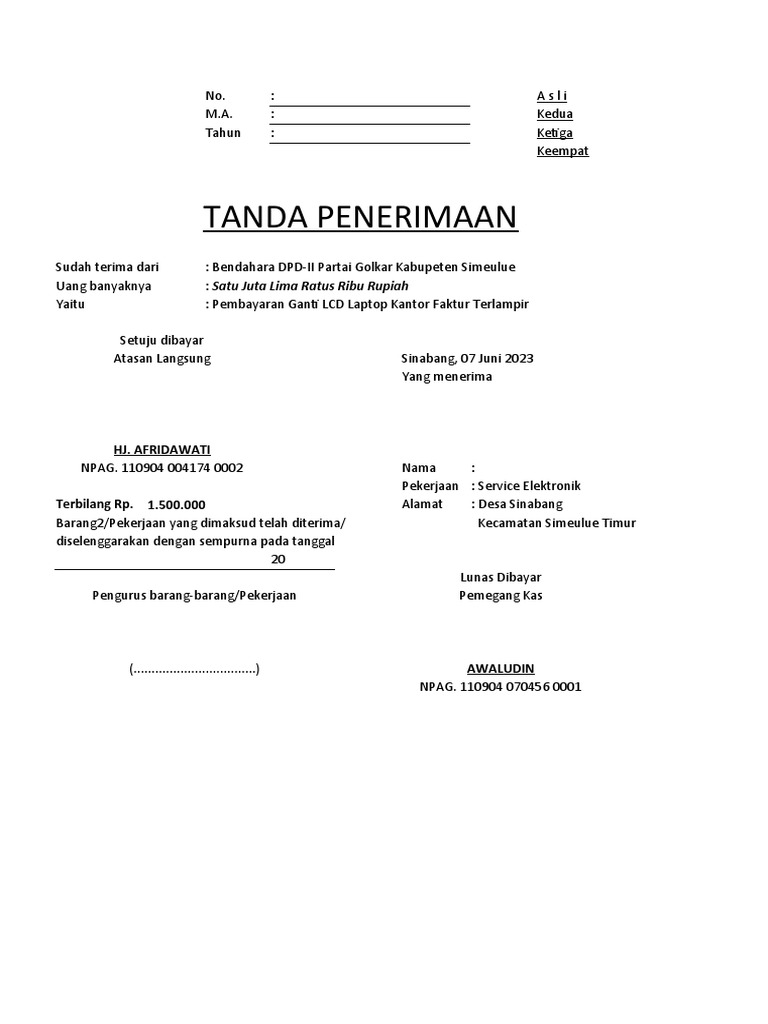 KWITANSI | PDF