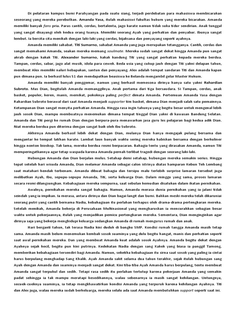 SINOPSIS Novel | PDF