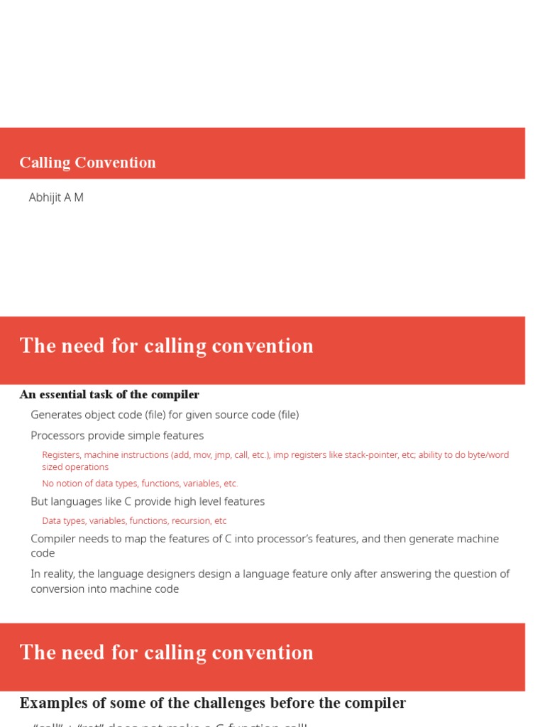 Calling Convention | PDF | Pointer (Computer Programming) | Computer Data