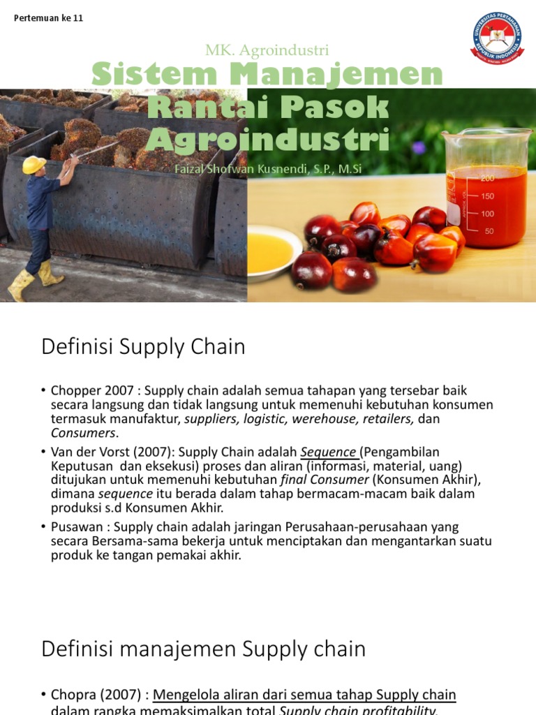 Sistem Rantai Pasok Agroindustri | PDF