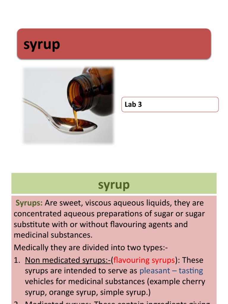 Syrup Formulation Guide | PDF | Fructose | Sucrose