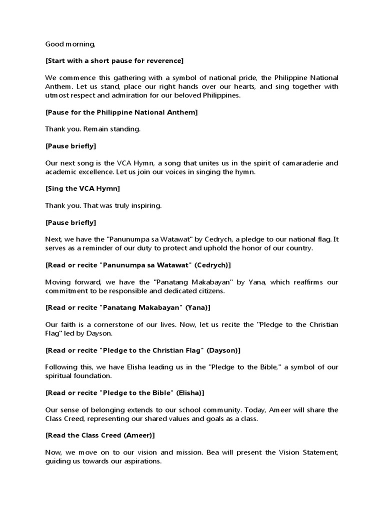 Script For Chapel Time | PDF | Worship