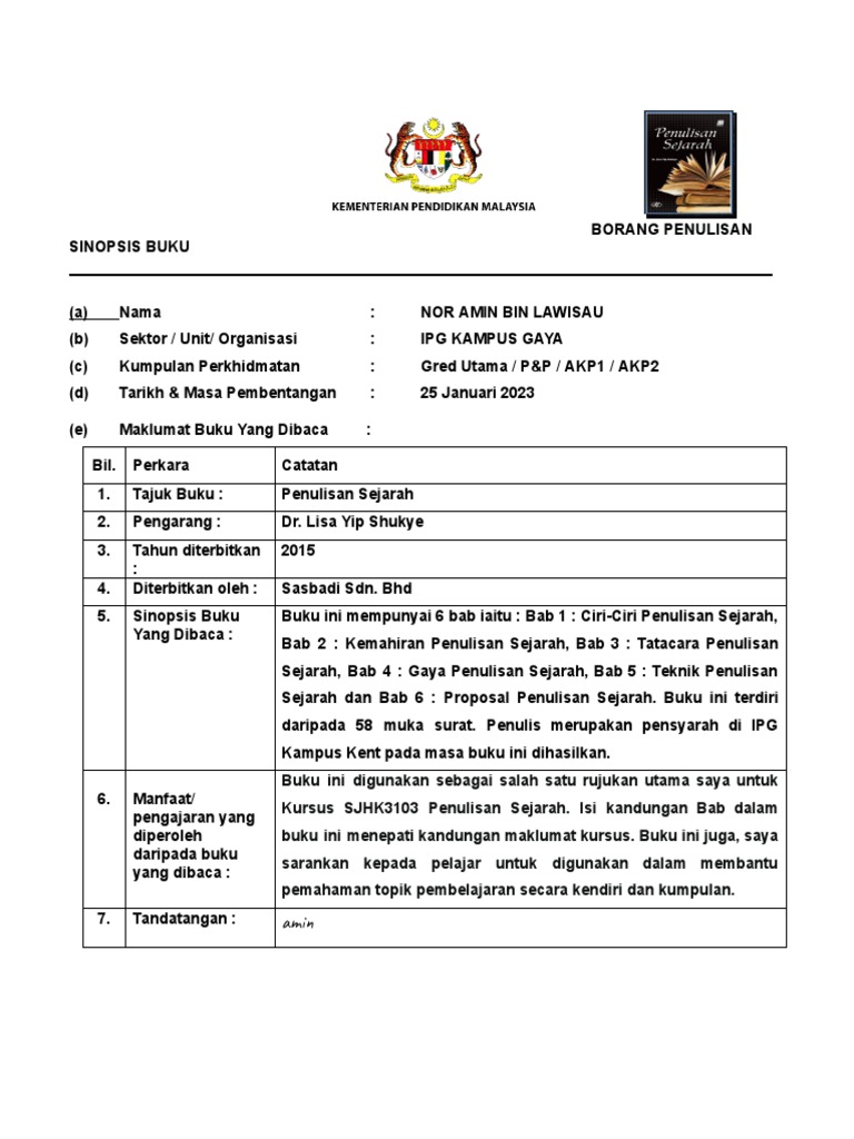 Sinopsis Buku 2023.Docx - Google Docs | PDF