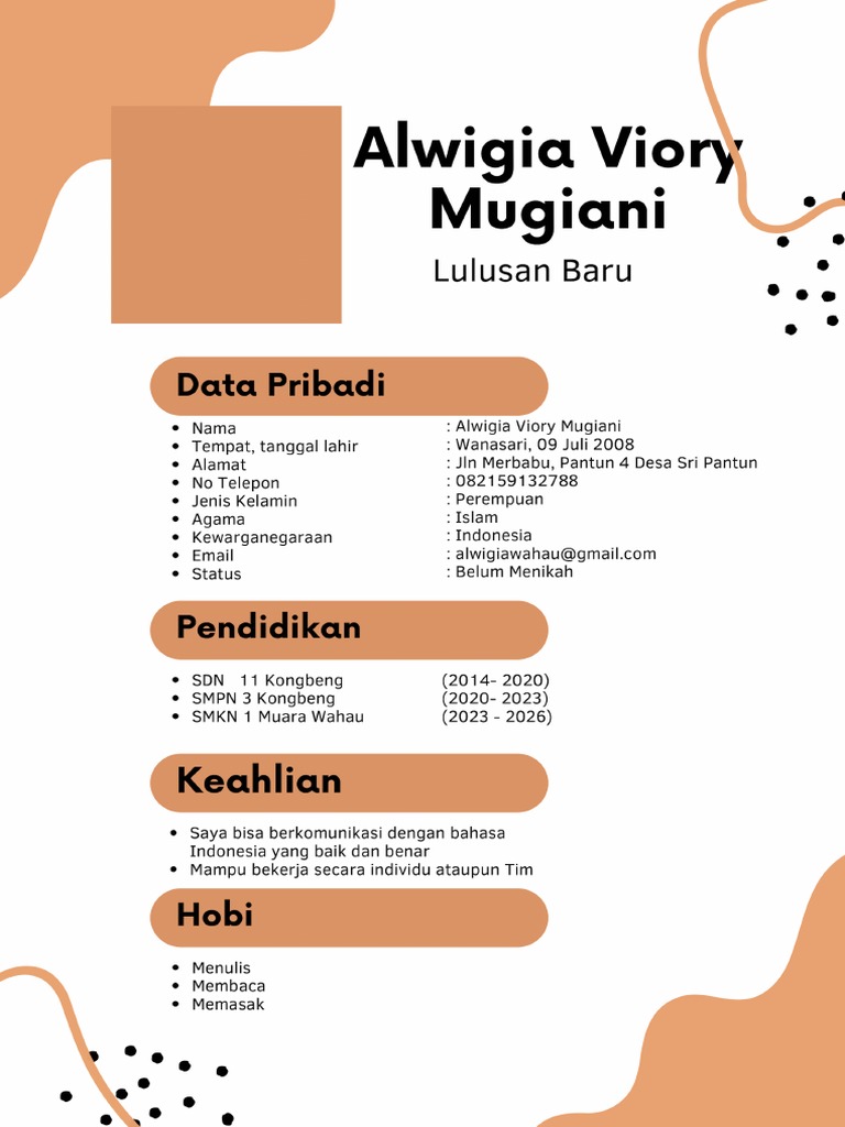 Putih Oranye Resume Lulusan Baru - 20230804 - 191630 - 0000 | PDF