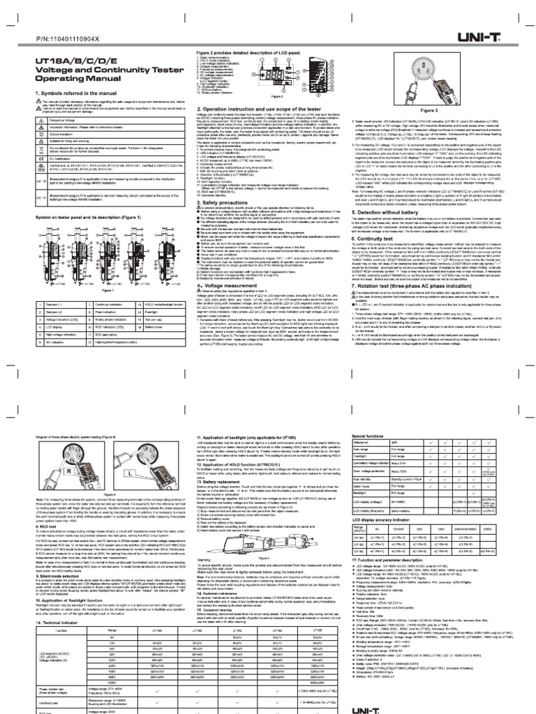Ut18a B C D e User Manual | PDF