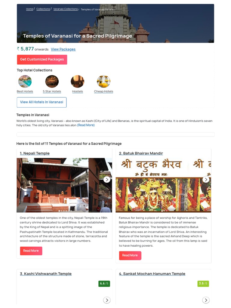 11 Temples in Varanasi - Holidify (2023) | PDF