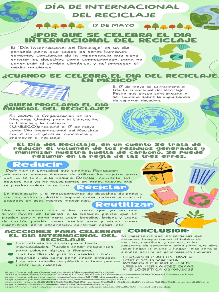 Infografia Del Dia Internacional Del Reciclaje | PDF