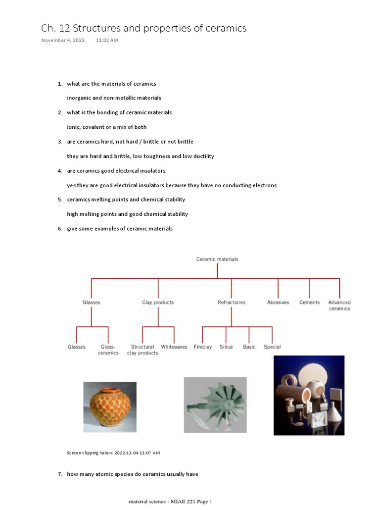 Ch. 12 Structures and Properties of Ceramics | PDF | Ion | Fracture