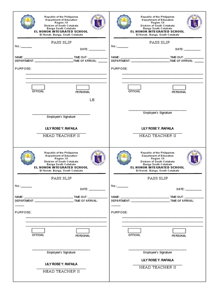 Pass Slip | PDF | Governance | Public Administration