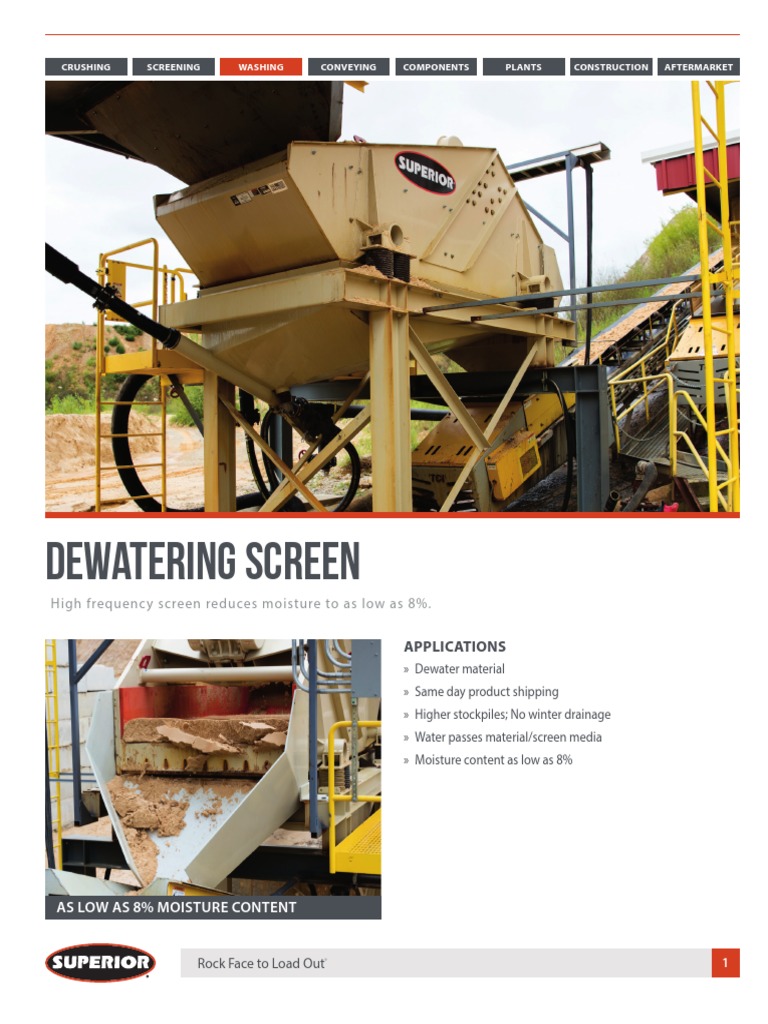 Dewatering Screen Literature | PDF | Electrical Engineering | Physical ...