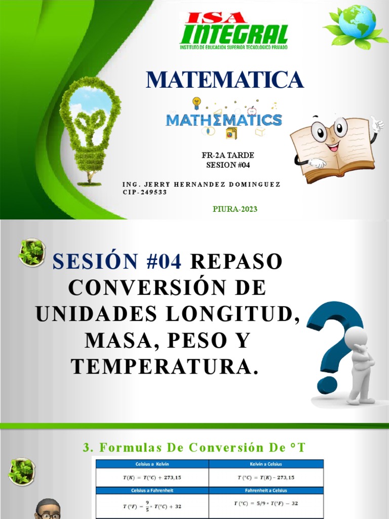 Matemática conversiones | PDF