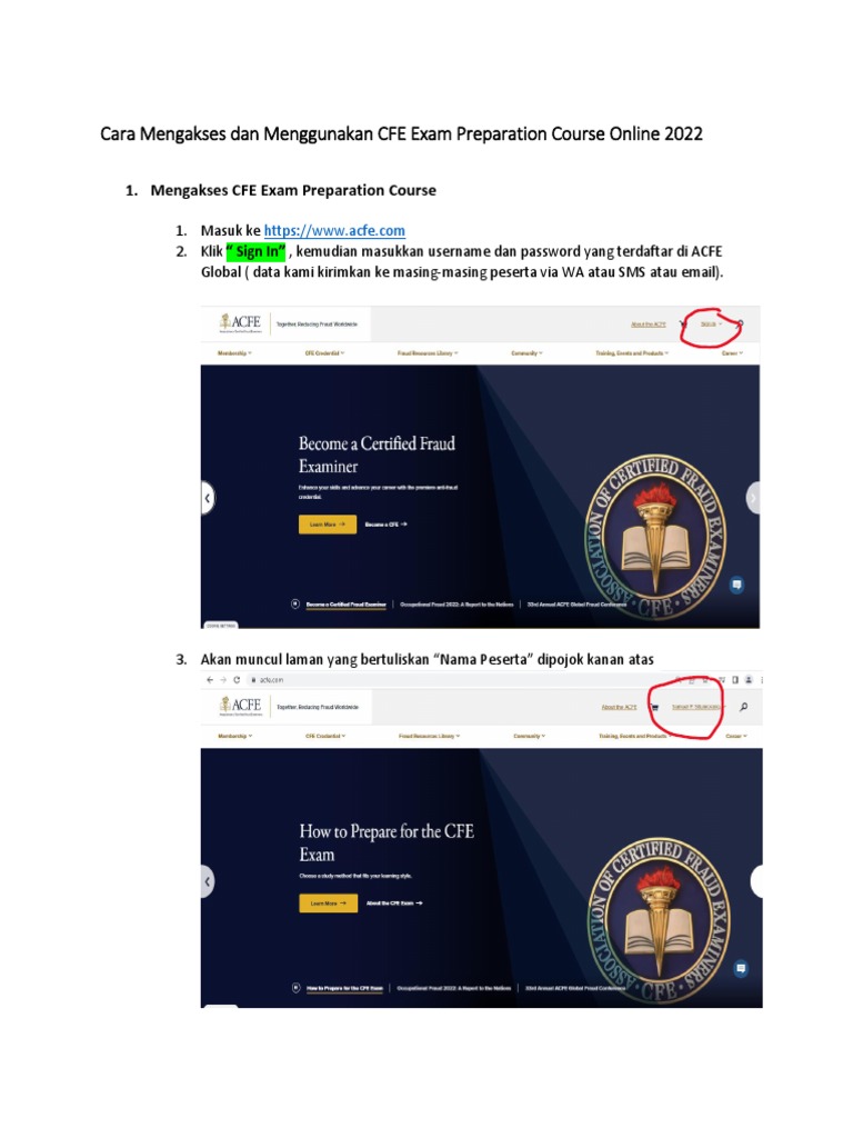 Cara Setup CFE Exam Prep Course 2022 Online | PDF