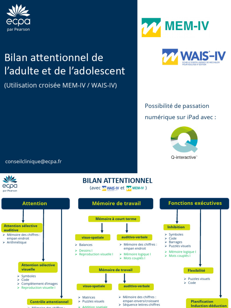 Bilan Attentionnel Adulte et Adolescent | PDF | Attention | Mémoire