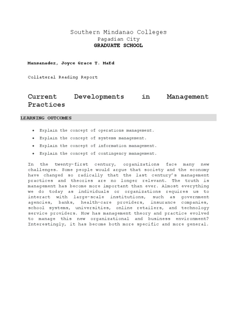 Collateral Reading No. 2, Mansanadez Joyce Grace T. | PDF | Information ...