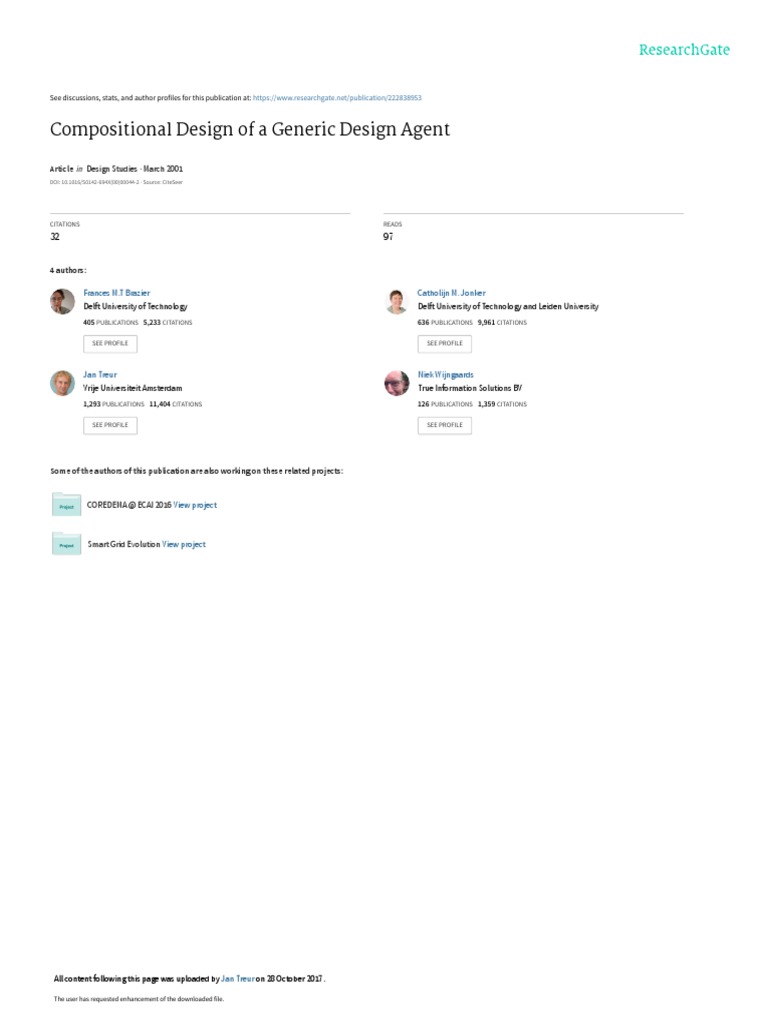 Compositional Design Of A Generic Design Agent Pdf Abstraction Computer Science