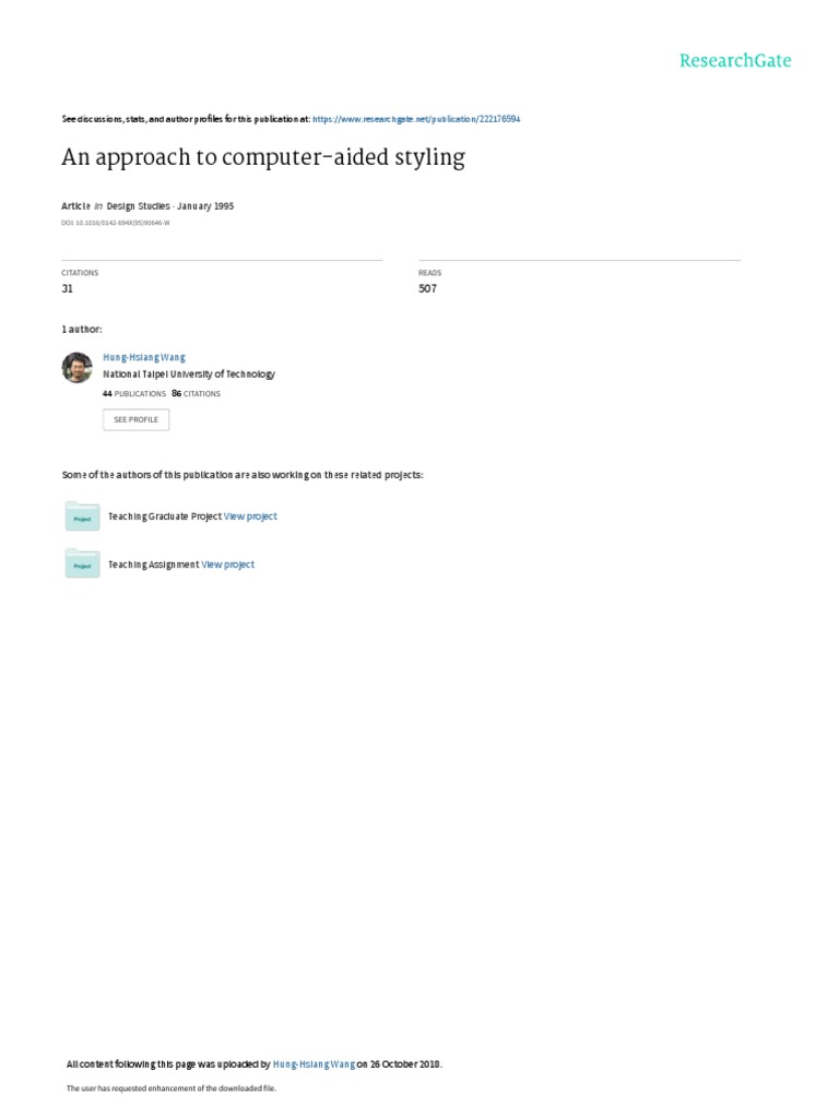 An Approach To Computer-Aided Styling | PDF | Computer Aided Design ...