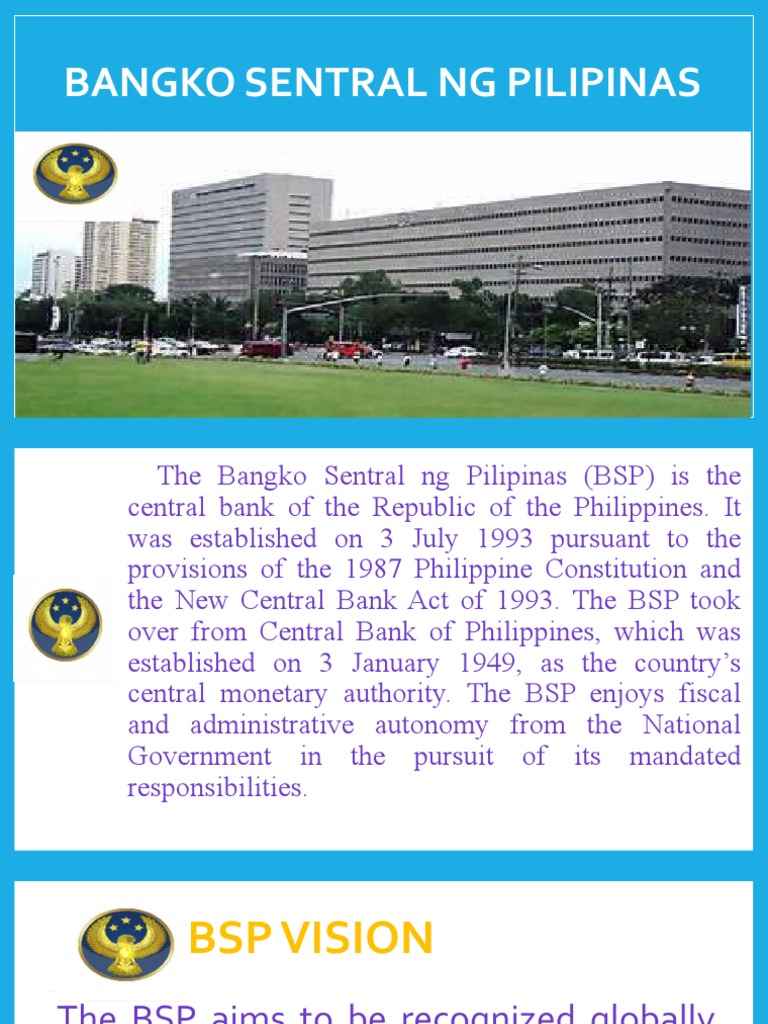 BSP Mission, Vision, and Functions | PDF | Business | Finance & Money ...