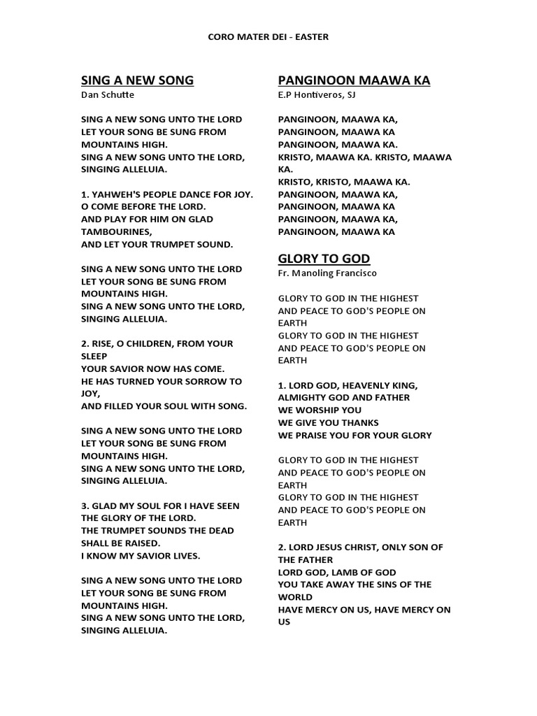 Coro Mater Dei | PDF | Glory (Religion) | Mercy