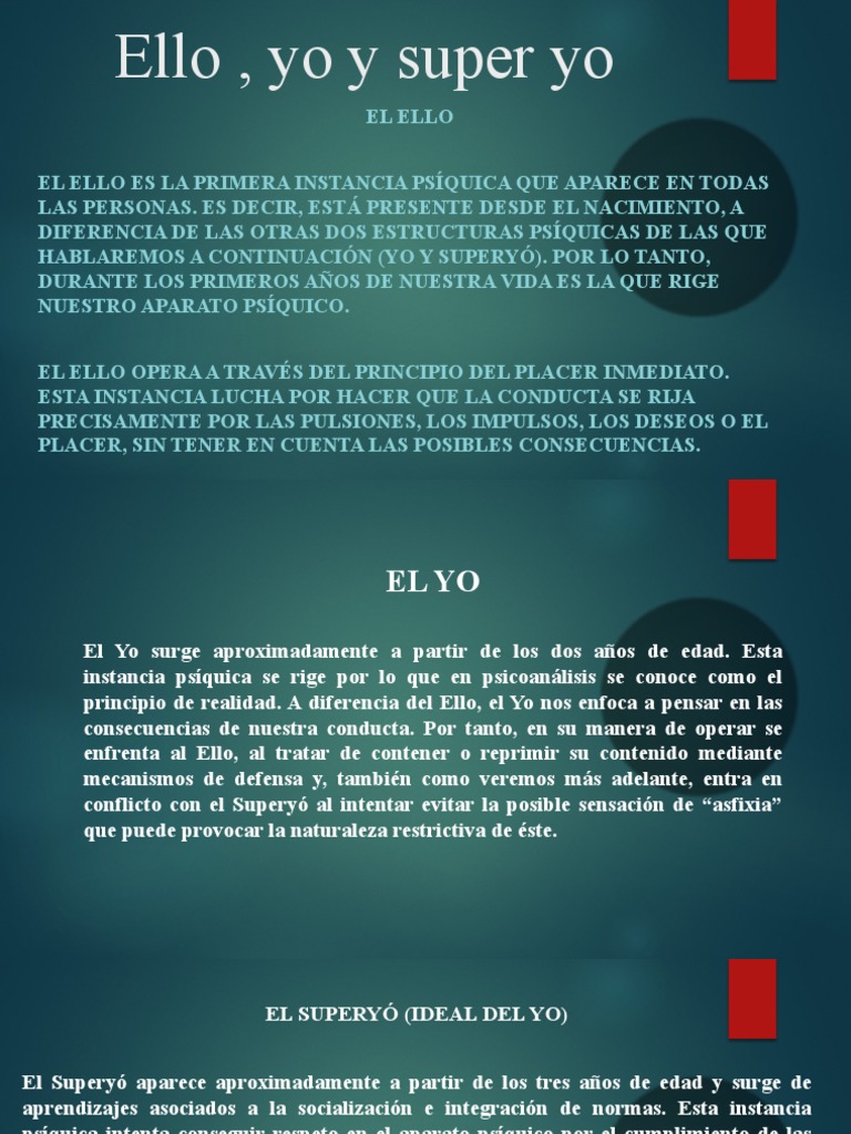 Ello, Yo y Super Yo Clase 4 | PDF | Carné de identidad | Psicoanálisis
