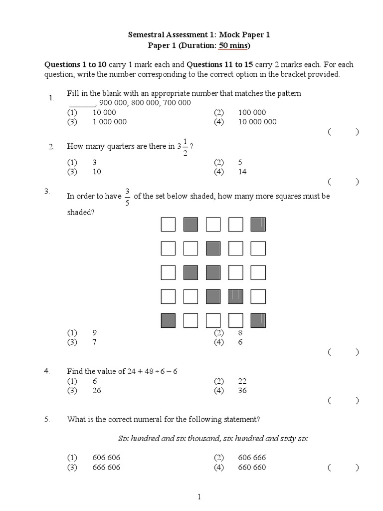 Practice Paper 1 | PDF