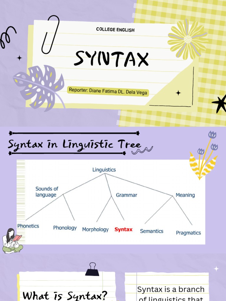 SYNTAX - Dela Vega, Diane Fatima DL. | Download Free PDF | Phrase | Syntax