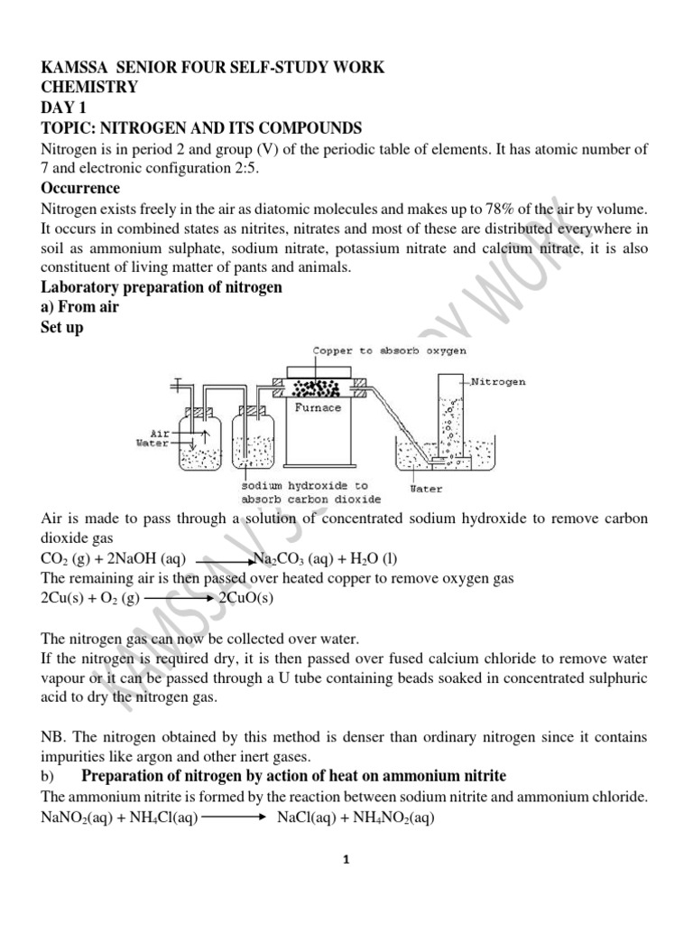 s.4 Chem Self Study Work | PDF | Nitric Acid | Nitrogen