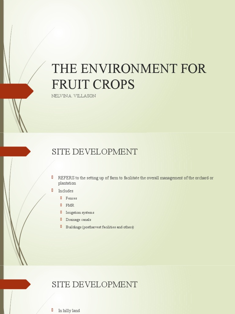 Farm Site Development for Orchards | PDF