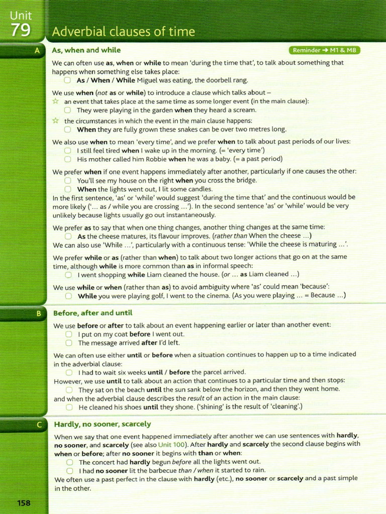 79 Adverbial Clauses of Time | PDF