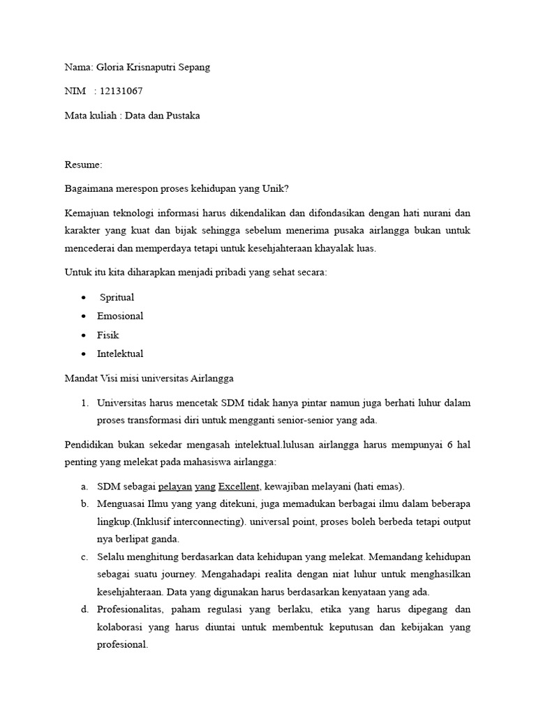 Resume Kuliah Umum | PDF