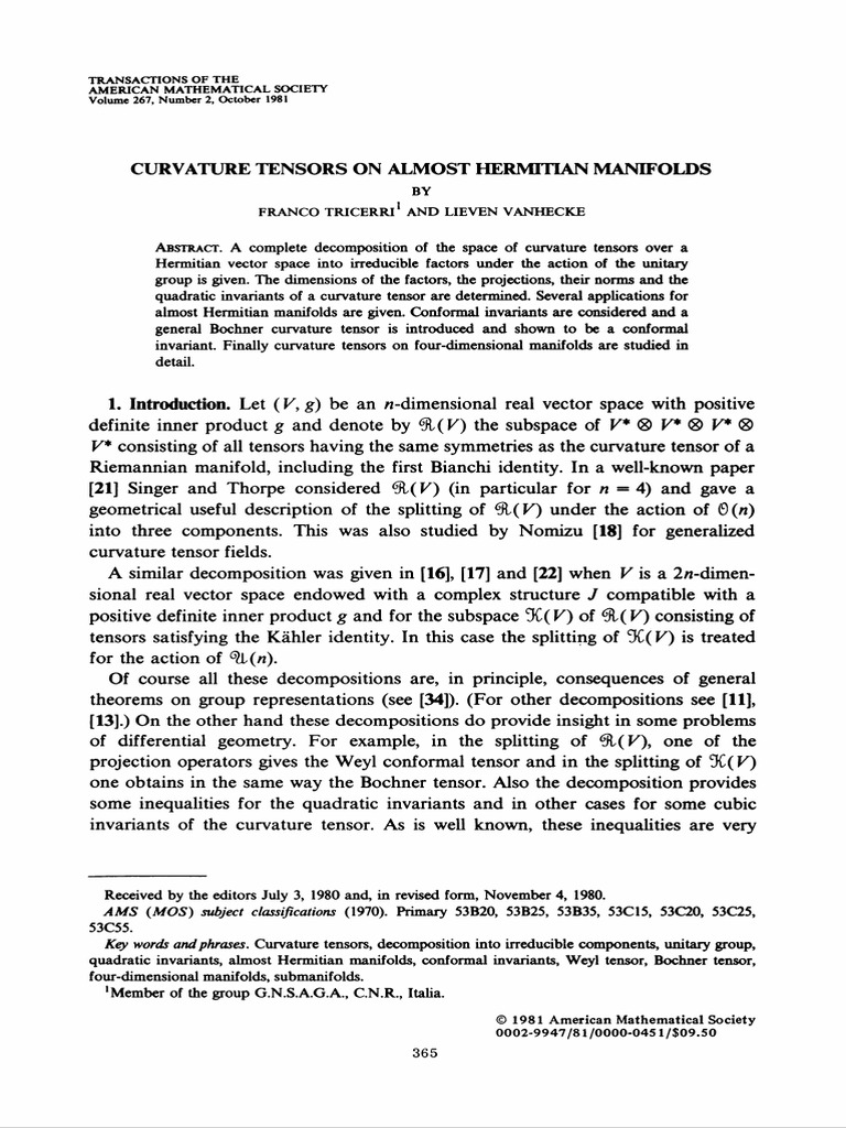 Almost Hermitian Curvature | PDF