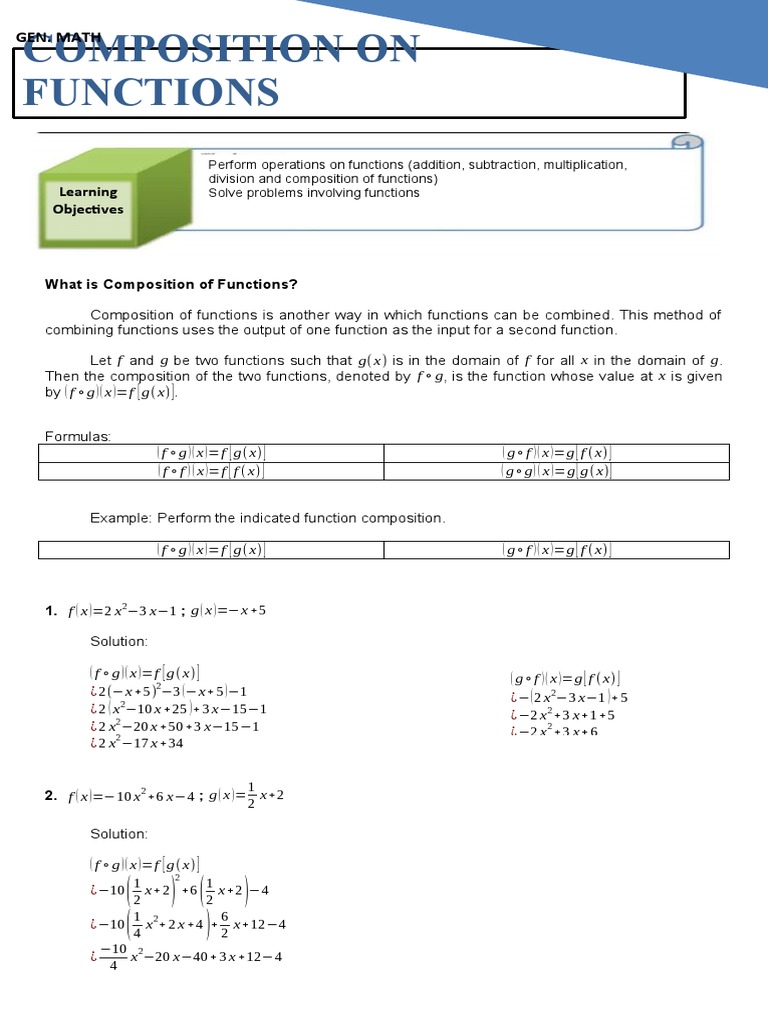 3 Composition On Function | PDF | Teaching Methods & Materials