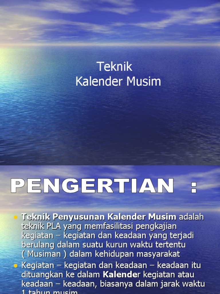 Kalender Musim-Mdl TRNG OK | PDF