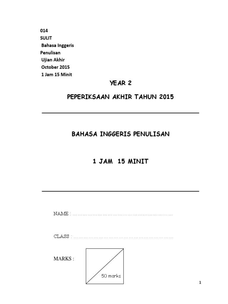 Penulisan English Tahun 2 | PDF | Cats | Felids