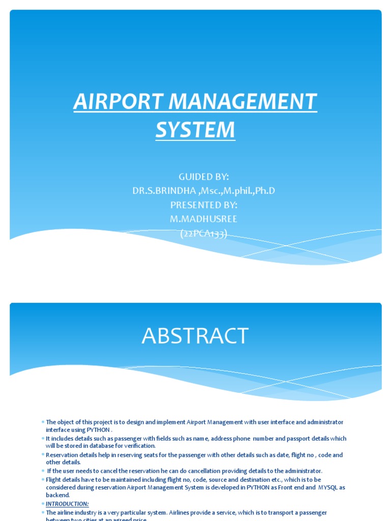 Airport Management System (Madhu) | PDF | Databases | Software